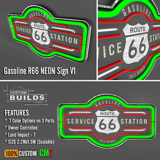 Second Life Marketplace - [TWC] - Gasoline R66 NEON Sign V1